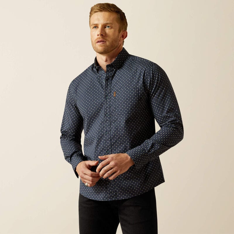 Camisa Mylo Modern Fit Navy Para Hombre | Ariat – Botines Charros LLC