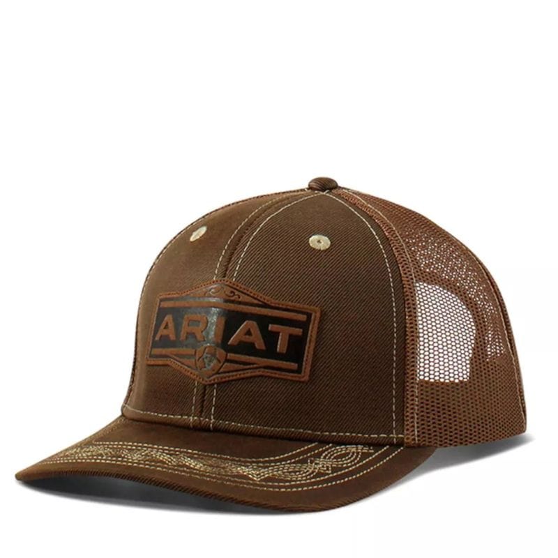 Gorra Ariat Western Logo Cafe Para Hombre – Botines Charros LLC