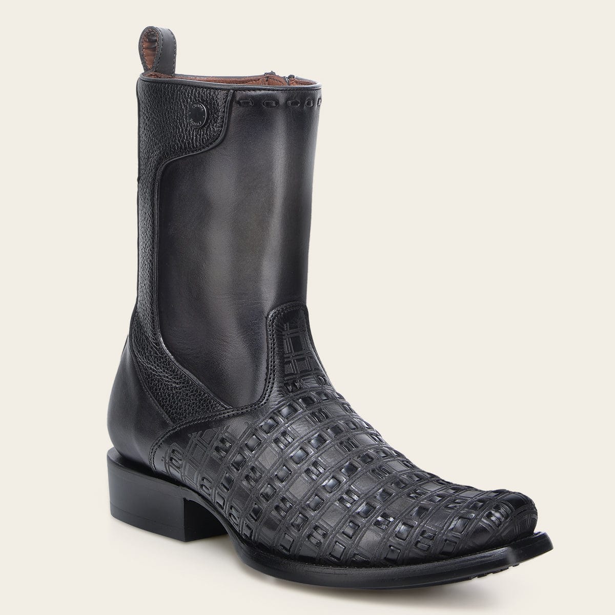 Botin Vaquero Cuadra Brio Negro Para Hombre – Botines Charros LLC