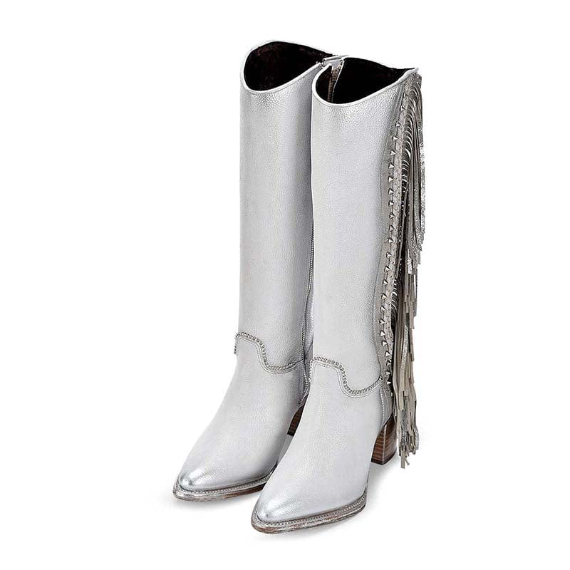 Bota Vaquera Cuadra La Reina Del Sur Blanco Para Mujer – Botines ...
