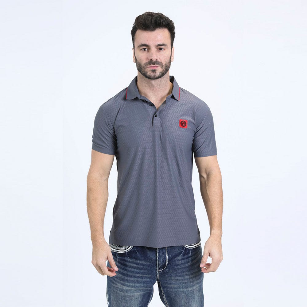 Camisa Platini Polo Modern Fit Gris Para Hombre – Botines Charros LLC