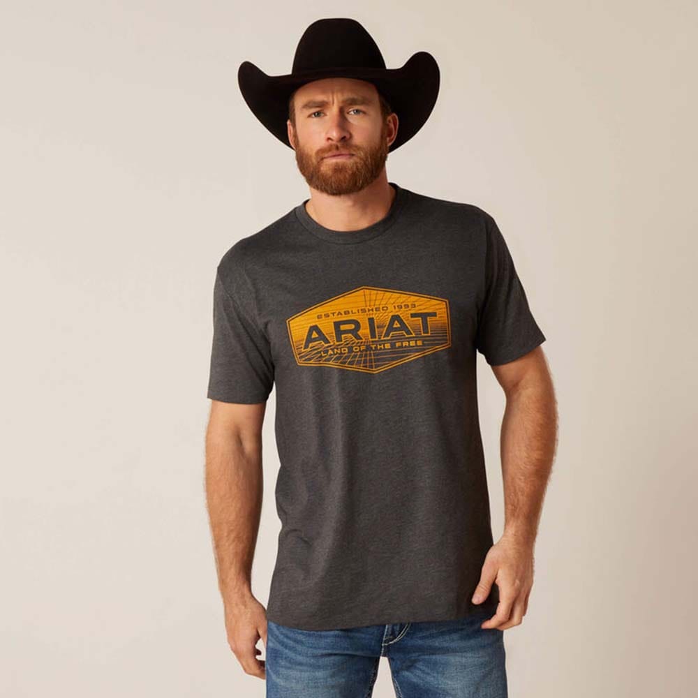 Playera Ariat Quadrangle Charcoal Heather Para Hombre 10047887 ...